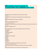 QMA Practice Test #4 Lessons 15-16 QUESTIONS AND ANSWERS 2025/2026 ...
