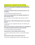 HYDRAULIC AND PNEUMATIC POWER SYSTEMS FAA Questions and Answers 2025 A+ ...