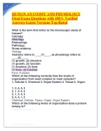 HUMAN ANATOMY AND PHYSIOLOGY Final Exam Questions with 100-Verified ...