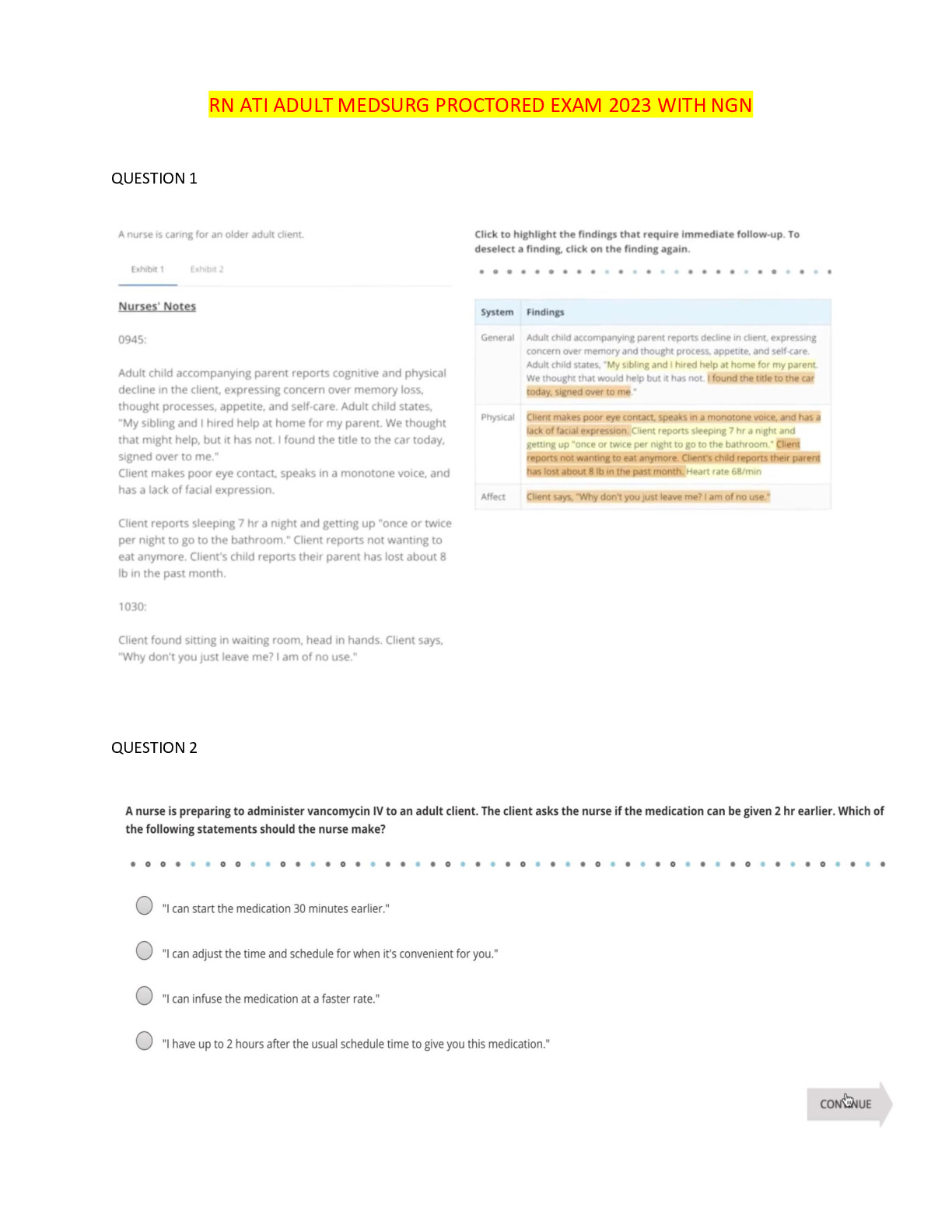 NEXT GENERATION NCLEX EXAMINATION QUESTIONS 2024.pdf - DocMerit
