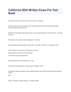 California RDA Written Exam Pre Test Bank - DocMerit