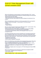 CLM 017 Risk Management Exam with correct answers 2024. - DocMerit