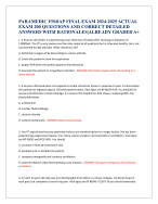 PARAMEDIC FISDAP FINAL EXAM 2024-2025 ACTUAL EXAM 200 QUESTIONS AND ...