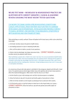 NEURO TEST BANK – NEUROLOGY and NEUROSCIENCE PRACTICE 200 QUESTIONS ...