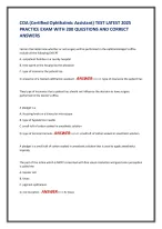 COA (Certified Ophthalmic Assistant) TEST LATEST 2025 PRACTICE EXAM ...