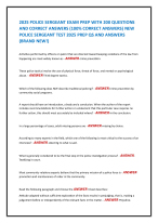 2025 POLICE SERGEANT EXAM PREP WITH 200 QUESTIONS AND CORRECT ANSWERS ...