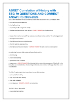 ABRET Correlation of History with EEG 70 QUESTIONS AND CORRECT ANSWERS ...