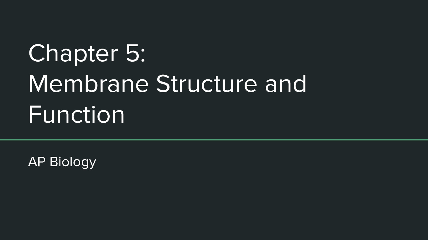 Chapter 5: Membrane Structure and Function AP Biology - DocMerit