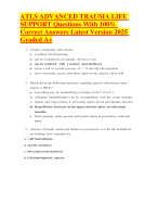 ATLS ADVANCED TRAUMA LIFE SUPPORT Questions With 100- Correct Answers ...