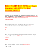 RELATIVITY RCA ACTUAL Exam Questions with 100- Verified Answers 2025 A+ ...