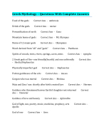 Greek Mythology – Questions With Complete Answers - DocMerit