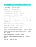 Greek Mythology – Questions With Complete Answers - DocMerit