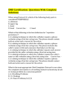 EMD Certification- Questions With Complete Solutions - DocMerit