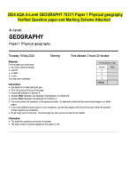 2024 AQA A-Level GEOGRAPHY 7037/1 Paper 1 Physical geography Verified ...