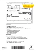 May–June 2025 Pearson Edexcel GCSE (9–1) French (1FR0) Combined ...