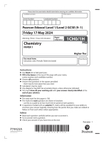 GCSE EDEXCEL CHEMISTRY 2024 ALL QUESTION PAPERS + MARKSCHEMES (1CH0/1H ...