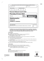 A-LEVEL EDEXCEL MATHS June 2024 ALL QUESTION PAPERS + MARKSCHEME - DocMerit