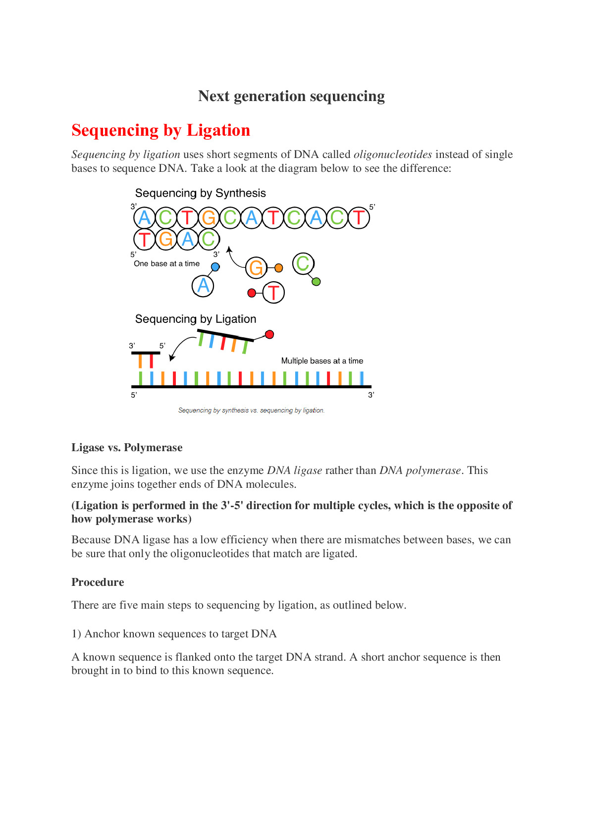 Next Generation Sequencing techniques - DocMerit