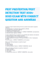 Pest Prevention/Pest Detection TEST 2024- 2025 EXAM WITH CORRECT ...