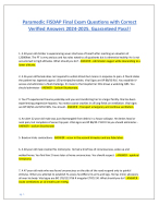 Paramedic FISDAP Final Exam Questions with Correct Verified Answers 2024-2025. Guaranteed Pass ...