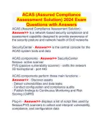ACAS (Assured Compliance Assessment Solution) 2024 Exam Questions with ...