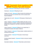 NREMT Paramedic Exam questions 2024 NREMT Practice Test with Answers ...