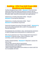 Auditing - CPA Final AUD Exam 2024 Questions and Answers - DocMerit