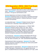CPA Regulation (REG). 2024 Final Exam Questions and Answers - DocMerit