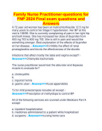 Family Nurse Practitioner FNP 2024 Final exam questions and Answers ...