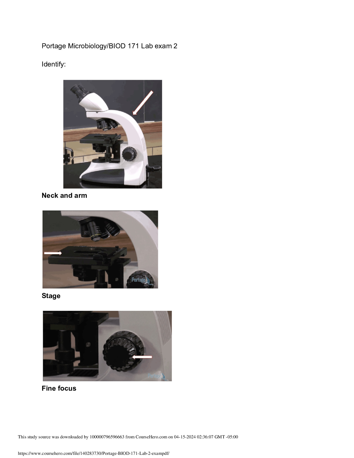 Complete BIOD 171 Lab Exam Study Pack (1-9) - Portage Learning Bundle - DocMerit