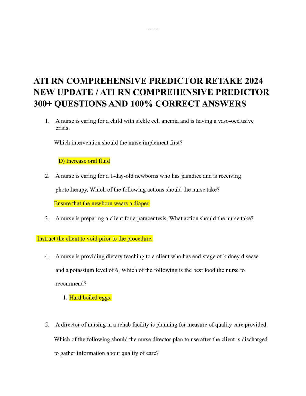 ATI RN Comprehensive Predictor Exam 2023, RN ATI Comprehensive ... ATI RN Comprehensive Predictor Exam 2023, RN ATI Comprehensive ...