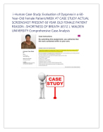 Comprehensive Case Study: 60-Year-Old Female Patient with Shortness Of Breath (CLASS 6550 ...