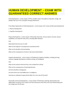 HUMAN DEVELOPMENT – EXAM WITH GUARANTEED CORRECT ANSWE - DocMerit