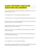 CLIENT CENTERED CARE EXAM QUESTIONS AND ANSWERS - DocMerit