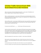 5 Dollar Traffic School Exam With Guaranteed Accurate Answers - DocMerit