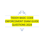 TXDOH BASIC CODE ENFORCEMENT EXAM GUIDE QUESTIONS 2024 - DocMerit