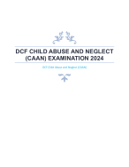 DCF CHILD ABUSE AND NEGLECT (CAAN) EXAM WITH GUARANTEED ACCURATE ANSWERS - DocMerit