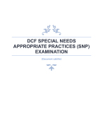 DCF SPECIAL NEEDS APPROPRIATE PRACTICES (SNP) EXAM 2024 WITH GUARANTEED ACCURATE ANSWERS - DocMerit