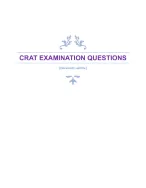 CRAT EXAMINATION QUESTIONS WITH GUARANTEED ACCURATE ANSWERS(VERIFIED ...