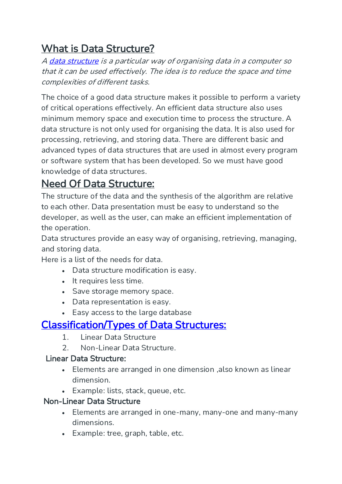 WHAT IS DATA STRUCTURE ? - DocMerit