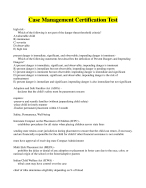 Case Management Process Practice Questions with Complete Solutions New ...