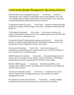 Construction Quality Management: Questions/Answers - DocMerit