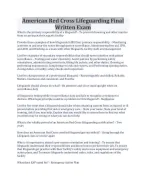 American Red Cross lifeguarding written exam Study Guide 2024/2025 ...