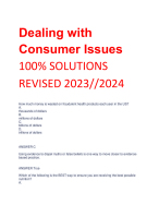 Dealing with Consumer Issues 100% SOLUTIONS REVISED 2023//2024 - DocMerit