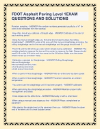 FDOT Asphalt paving level 1 &2. Questions and well elaborated solutions ...