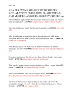 AHA BLS EXAM / AHA BLS STUDY GUIDE / ACTUAL STUDY GUIDE WITH 30 ...
