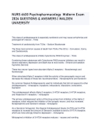 NURS 6630 Psychopharmacology Midterm Exam 2024 QUESTIONS & ANSWERS | WALDEN UNIVERSITY - DocMerit