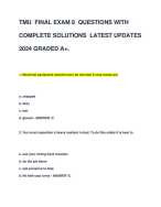 TMU FINAL EXAM 8 UPDATED QUESTIONS WITH COMPLETE SOLUTIONS LATEST ...