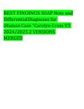 SOAP Note and Differential Diagnoses for iHuman Case "Carolyn Cross V3 ...