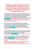 AMERICAN RED CROSS BASIC LIFE SUPPORT (BLS) CERTIFICATION FINAL EXAM ...